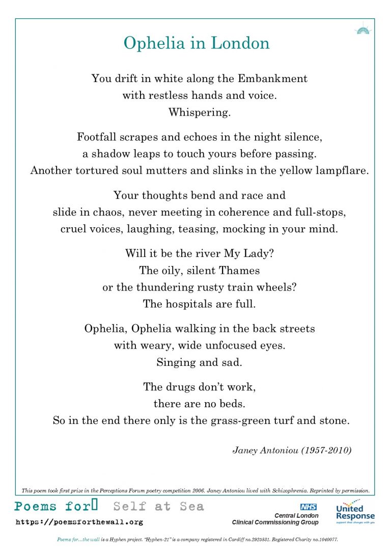 Ophelia in London – Poems for…the wall