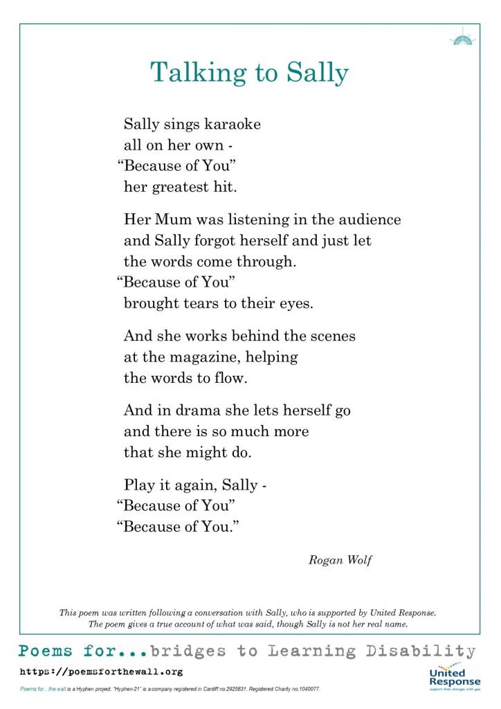 Talking to Sally – Poems for…the wall