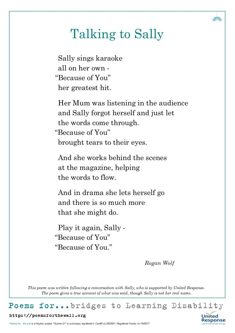 Talking to Sally – Poems for…the wall